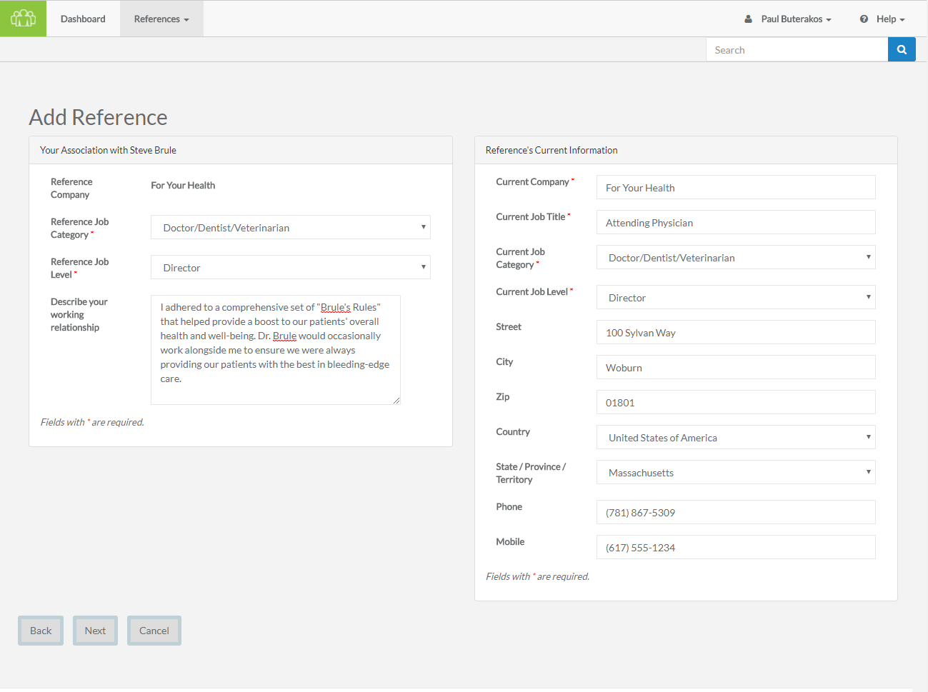 Reference Assessment Online Help